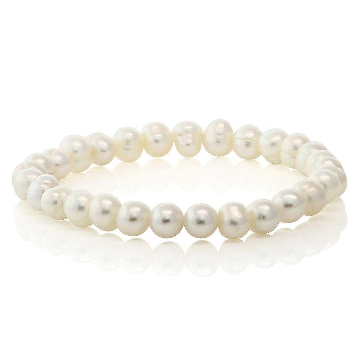 Gem Stone King Set Of 5 Multicolor Cultured Freshwater Pearl Stretch Bracelets 7.5 Inch