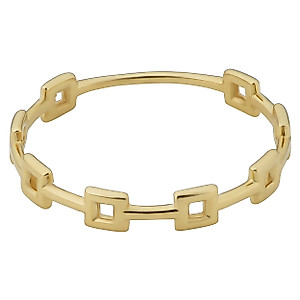 Kooljewelry 14k Yellow Gold Square Cut-outs Ring (size 8)