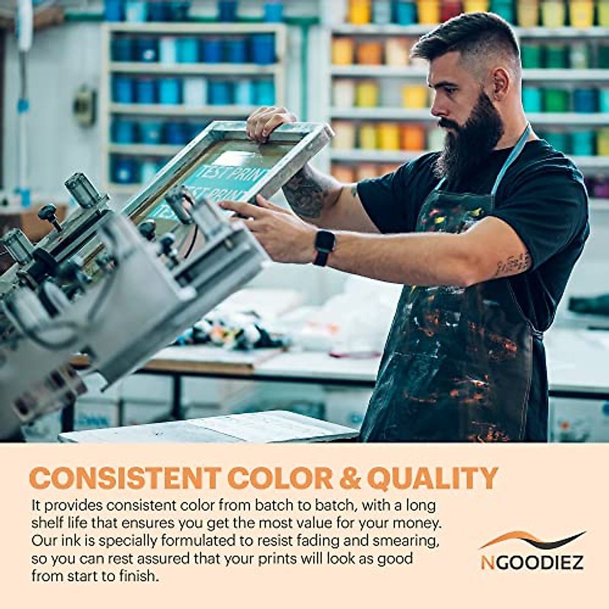 NGOODIEZ DTF Ink White - Premium DTF Refill Ink for Heat Transfer Film Printing for Epson & All Desktop DTF Printers L1800 L805 R1390 5113 XP600 I3200 DX5 DX7 4720, Strong Whiteness (White, 500ml)