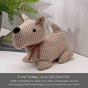 Elements 4.72x9.06x7.87 Inch Brown Plaid Dog Weighted Fabric Door Stopper