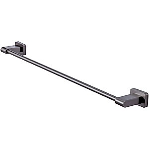 MyGift 24 Inch Towel Bar, Premium Hotel Series Commercial Grade Stainless Steel Bathroom Towel Holder, Wall Mounted Modern Gunmetal Gray Bar Rack for Hanging Bath Towels