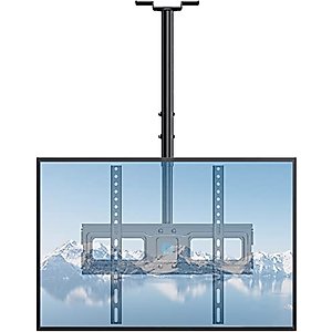 Pipishell Ceiling TV Mount for Most 26-55 Inch LCD LED OLED QLED 4K TVs, Hanging TV Monitor Ceiling Mount Bracket Height Adjustable Tilt Swivel Holds up to 60lbs Max VESA 400X400mm