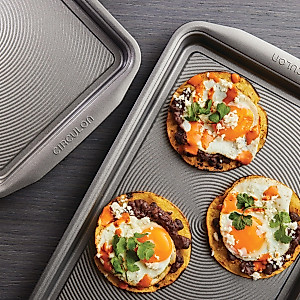 Circulon Nonstick Bakeware Set, Nonstick Cookie Sheet / Baking Sheet - 2 Piece, Gray