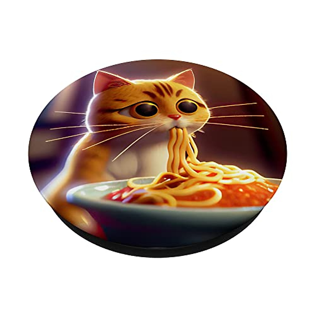 Baby Cat Eating Spaghetti With Tomato Sauce For Cat Lovers PopSockets Swappable PopGrip
