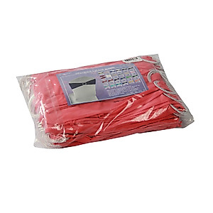 WELMATCH Coral Spandex Chair Bands Sashes - 50 pcs Wedding Banquet Party Event Decoration Chair Bows Ties (Coral, 50 pcs)