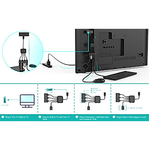 TUSITA Micro USB HUB Adaptor with Power, 3-Port Charging OTG Host Cable Cord Adapter Compatible with Raspberry Pi 2 3 Pi Zero Android Smart Phone Tablet Samsung Galaxy HTC Sony Google LG/Linux