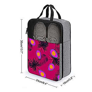 Frcavbin Tropical Avocado And Leaves Travel Shoe Bag Shoes Carrier with Handle and Zipper Foldable Shoe Puches Organizer for Home storage School starts