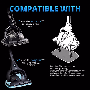 Euroflex Vapour 3 Ply Microfiber Floor Pads Replacement Refill for M2R and M4S Steam Mop High Quality Super Absorbent Machine Washable 2 Pieces