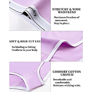 Omcry Cotton Underwear for Womens Breathable Cheeky Panties for Women Comfy Bikinis Panties for Young Ladies 5 Pack