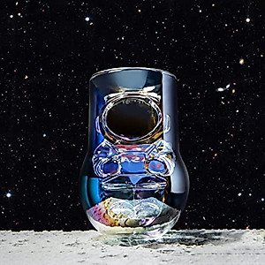 NASA Astronaut Glasses, Double Wall Iridescent Drinkware with NASA symbol and Artemis patch, Unique and Fun Gift for Space Enthusiasts, Keeps Drinks Cold Longer, 7 oz Capacity, Set of 2