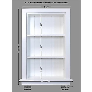 Fox Hollow Furnishings 14x24 Aiden Wall Niche (White w/Beadboard Back)
