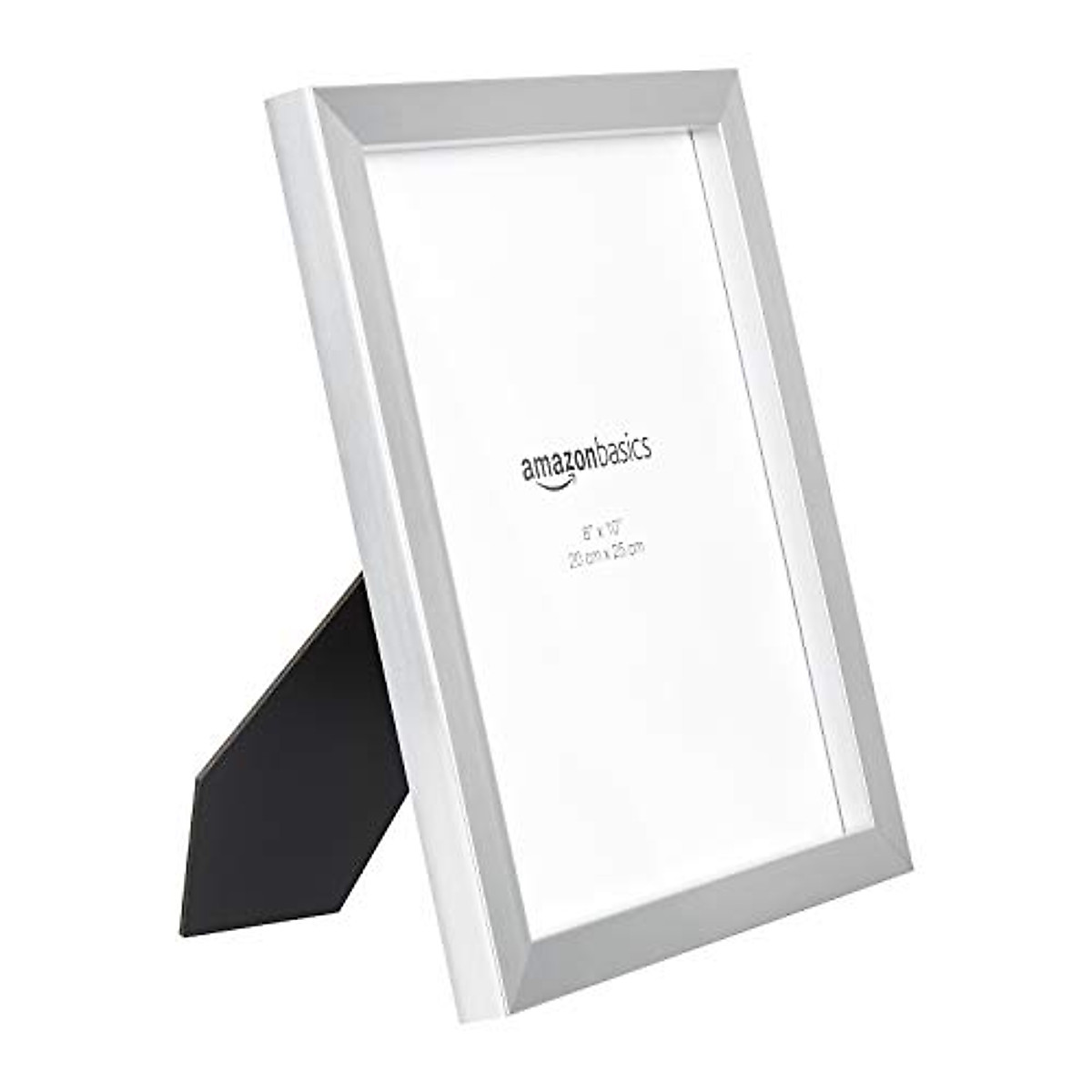 Amazon Basics Rectangular Photo Picture Frame, 8" x 10", Pack of 2, Nickel