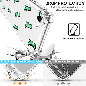 YESPURE Clear Case for iPhone SE 2&3/Dinosaur Designed for iPhone 7 Case/iPhone 8 Cute Case with Soft TPU Anti-Yellow Anti-Scratch Shockproof Protective Phone Case 4.7 inch - Green Dinosaur