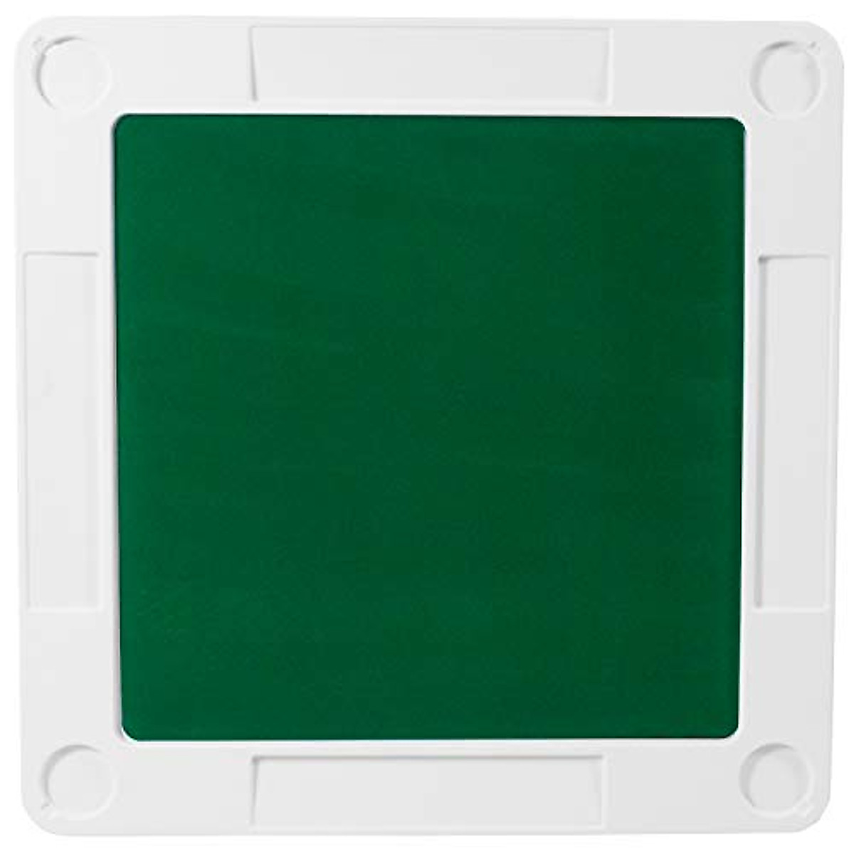 Flash Furniture Silas 34.5" Square 4-Player Folding Card Game Table with Green Playing Surface and Cup Holders, Granite White