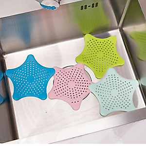 Starfish-Shaped Hair Catcher - 8 Pack | Secure Suction Design Silicone Material | Easy to Clean | Suitable for Bathroom, Bathtub, and Kitchen Drains