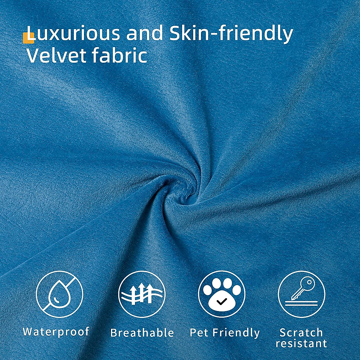 LLappuil Oversized Sleeper Sectional Sofa Couch, 102.2" 9-Seater Bed Shaped Modular Sectional Sofa with Storage Chaise, High Back Recliner Velvet Couches, Anti-Scratch Blue