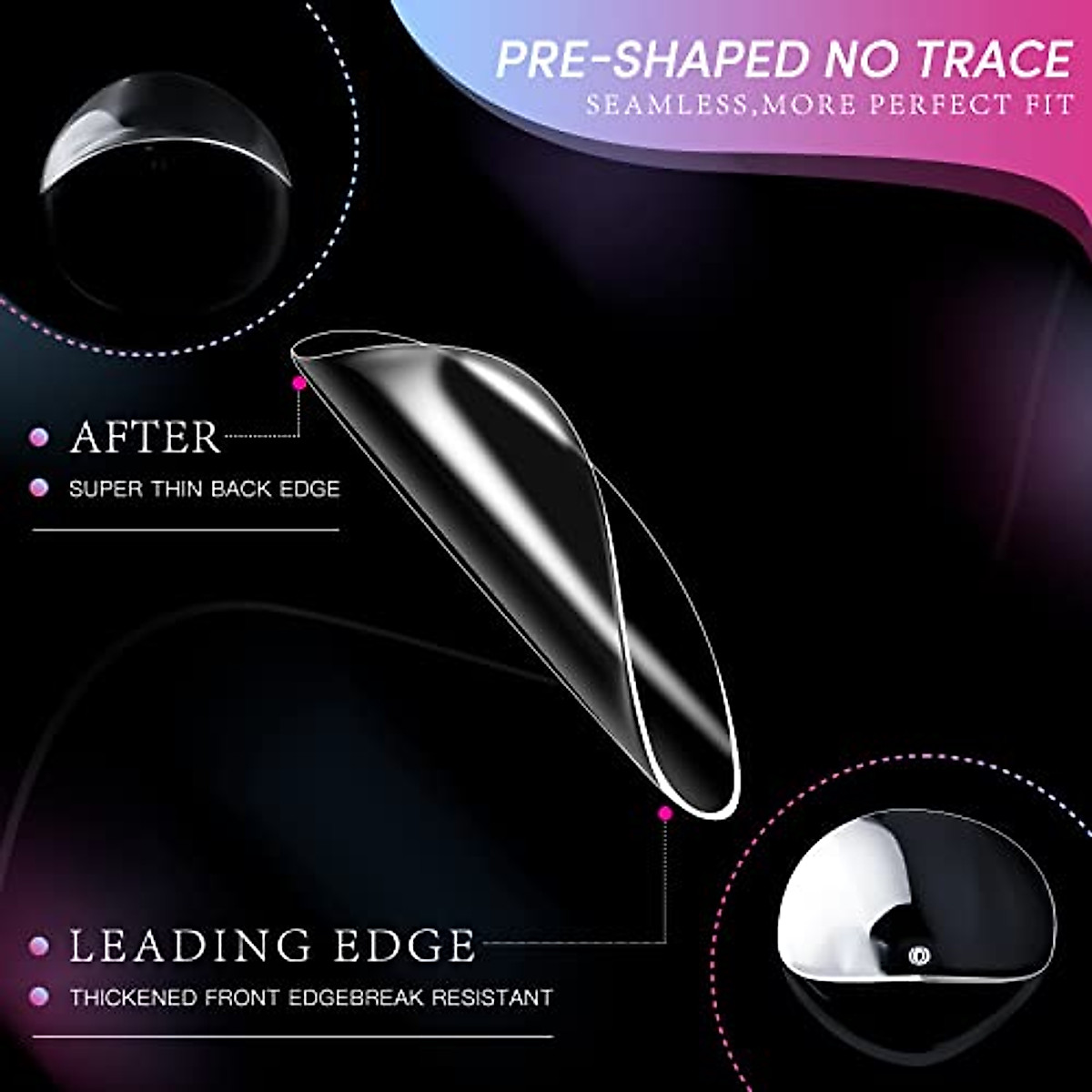 Short Almond Nails - krofaue 240Pcs Almond Clear Nail Tips, 12 Sizes Artificial Acrylic False Nails, Full Cover Press on Nails for Home DIY & Nail Tips Art