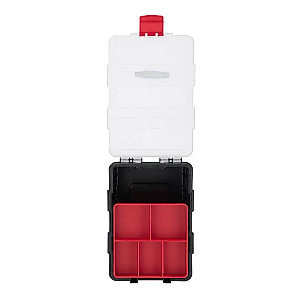 INTERTOOL Small Parts Hardware Tool Box, Home Toolbox, Removable 5-slot Tray, Compartment Plastic Organizer, Nails, Screws, Nuts, Bolts, First Aid Crafts Storage, Sewing, BX08-4041