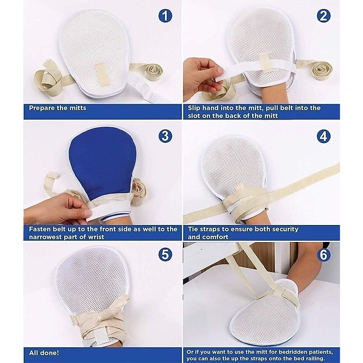 Safety Restraint Control Glove-Splint Adjustable Helps Relieve Painful Thumb Injury and-Geriatric Dementia Splint Hand Brace Athletic Sports Pain, Sprain, Men, Women, Kids Anti-Arthritis Gloves 1124