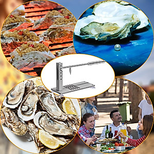 Oyster Shucker Machine,Upgraded Stainless Steel Oyster Clam Opener with Strong Suction Cup,Adjustable Oyster Shucker Tool Set,Oyster Opener Tool for Home,Clam Shucker Tool with Knives,Glove & G-Clip