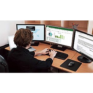 MROCO Mouse Pad [30% Larger] with Stitched Edges, 3 Pack Premium-Textured & Waterproof Mousepad Bulk with Non-Slip Rubber Base, Mouse Pads for Computers, Laptop, PC, Office & Home, 8.5 x 11 in, Black