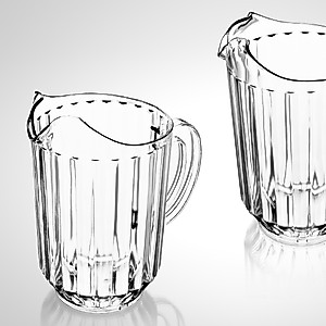 New Star Foodservice 46113 Resturant-Grade Polycarbonate Plastic Water Pitcher, 60 oz, Clear, Set of 12