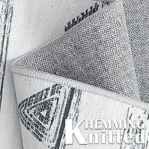 jinchan Runner Rug 2x5 Area Rug Hallway Boho Kitchen Rug Moroccan Floor Cover Bathroom Rug Geometric Bohemian Mat Black Foldable Thin Rug Dimond Non Slip Carpet for Living Room Bedroom Dining Room