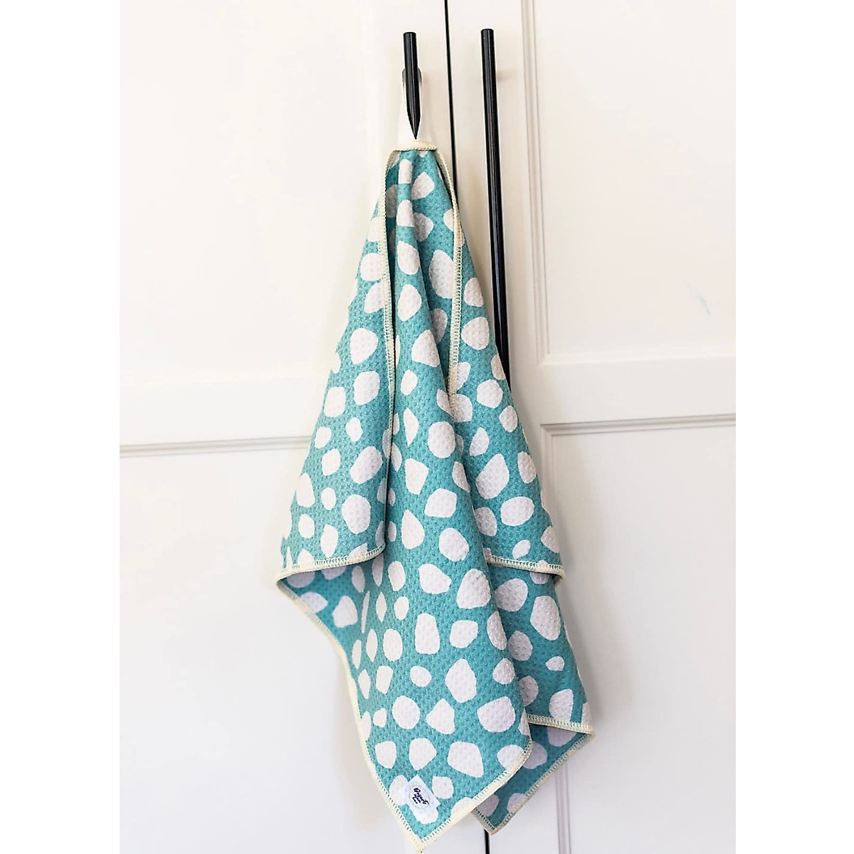 Desert Aqua 2 Pack || Not Your Ordinary Kitchen Towels || Dish Towels || Tea Towels || Waffle Weave Microfiber || Designer Prints || Highly Absorbent || Hanging Hook (Turquoise)
