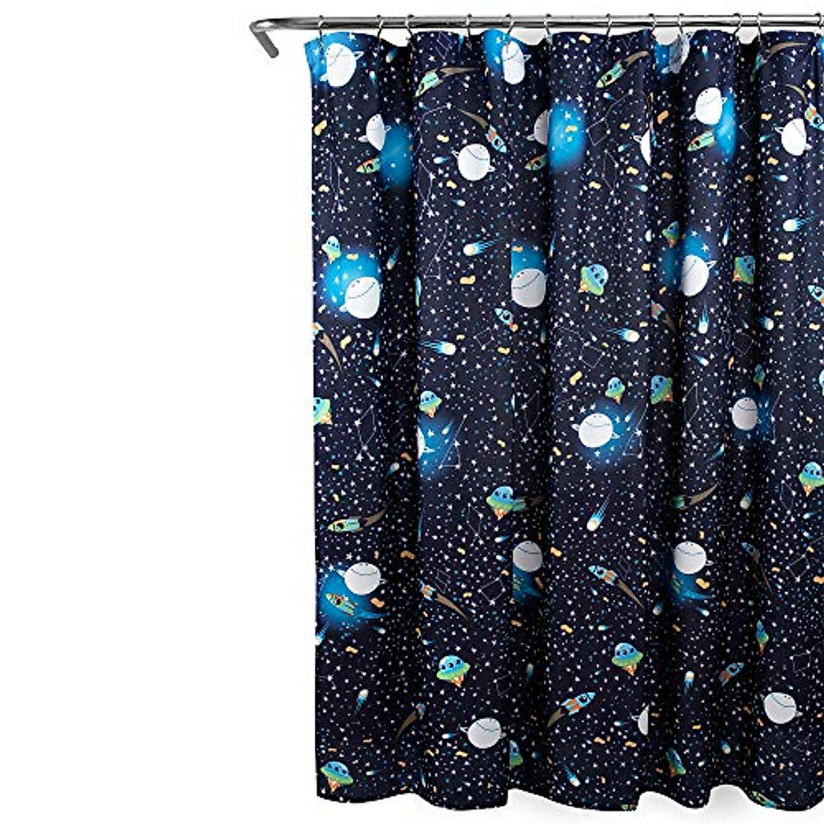 Lush Decor Universe Shower Curtain, 72" x 72", Navy