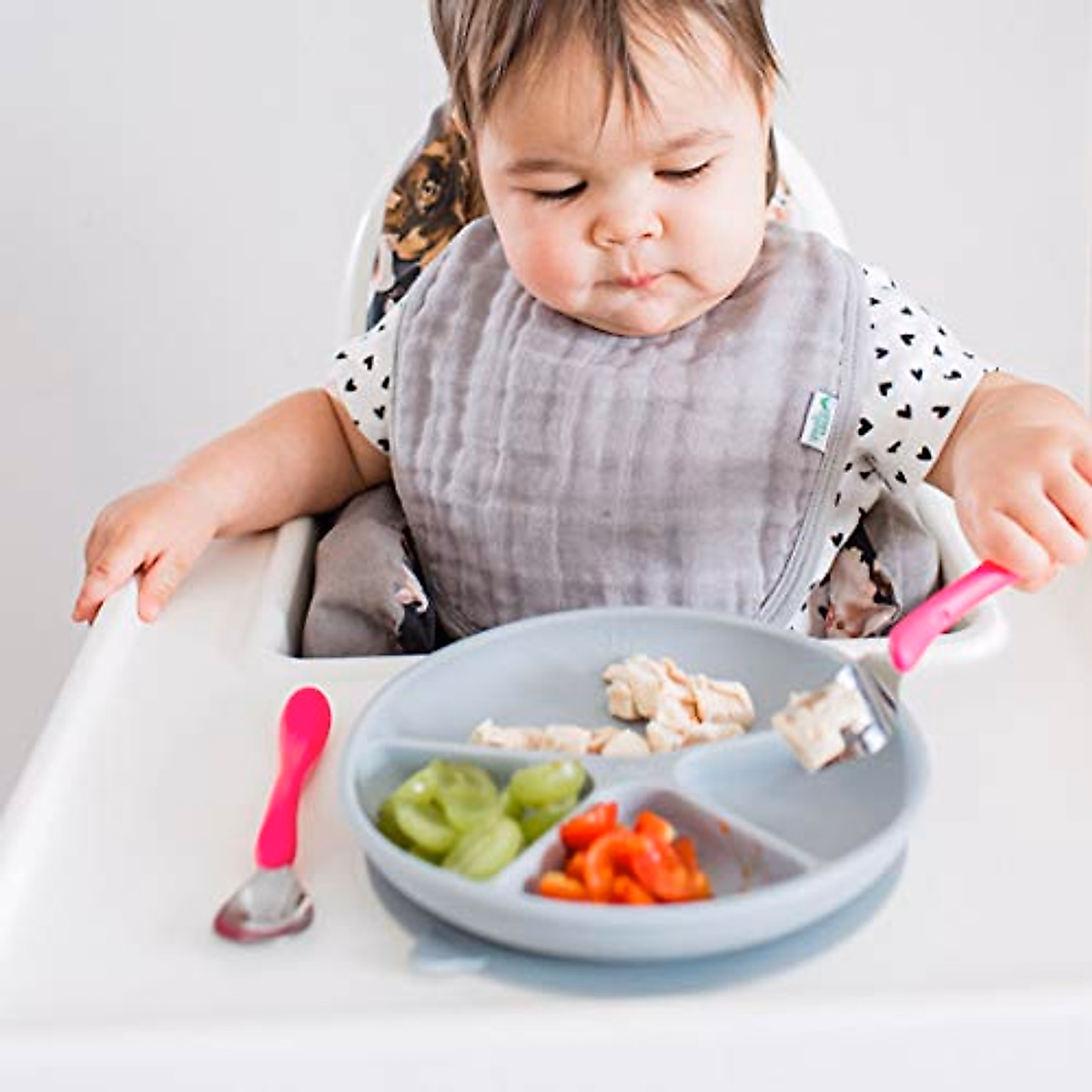 green sprouts Muslin Bibs & Burp Cloths Set Made from Organic Cotton (8Piece), Blue