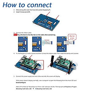 FREENOVE 5 Inch Touchscreen Monitor for Raspberry Pi 5 4 B 3 B+ A+, 800x480 Pixel IPS Display, 5-Point Touch Capacitive Screen, Driver-Free MIPI DSI Port