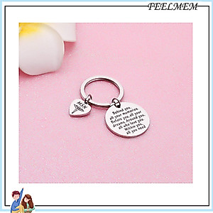 FEELMEM MSN Keychain MSN Graduation Gifts Behind You All Your Memories Before You All Your Dreams Keychain MSN Master of Science in Nursing Graduation Jewelry Gifts (MSN)