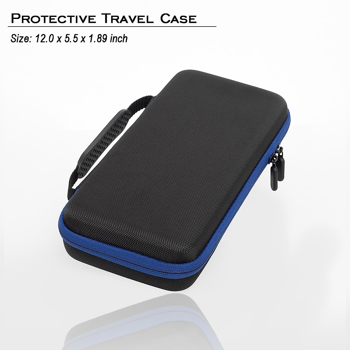 ADVcer Rog Ally Handheld Case, Waterproof EVA Hard Shell Flannel Soft Inner Protective Travel Case with Internal Transformable Game Console Stand, Double Zipper, Carrying Handle for Rog Ally 7" (Blue)