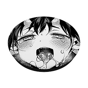 Cute Demon Anime Ahegao Girl Hentai Ecchi Otaku Waifu Manga PopSockets PopGrip: Swappable Grip for Phones & Tablets