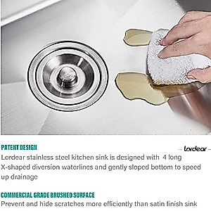 36 Farmhouse Sink Stainless Steel - Lordear 36 inch Kitchen Sink Apron Front Ledge Workstation 16 Gauge Stainless Steel Single Bowl Luxury Farm Sink Basin