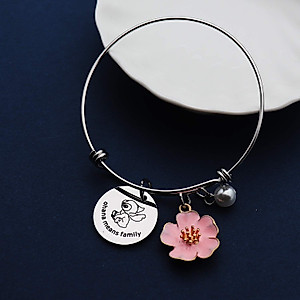 Ohana Means Family Bracelet Family Member Gift Hawaiian Bracelet Ohana Charm Bracelet Ohana Necklace for Women (Ohana means family)