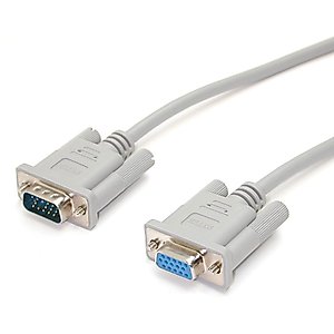 StarTech.com 15 ft VGA Monitor Extension Cable - HD15 M/F - Supports resolutions up to 800x600 (MXT105) Gray