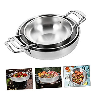 Yardenfun Cooking Pot 3pcs Stainless Steel Saucepan Stainless Steel Stock Pot Korean Pots for Cooking Stainless Steel Kitchen s Big Pots for Cooking Korean Silver Soup Pot
