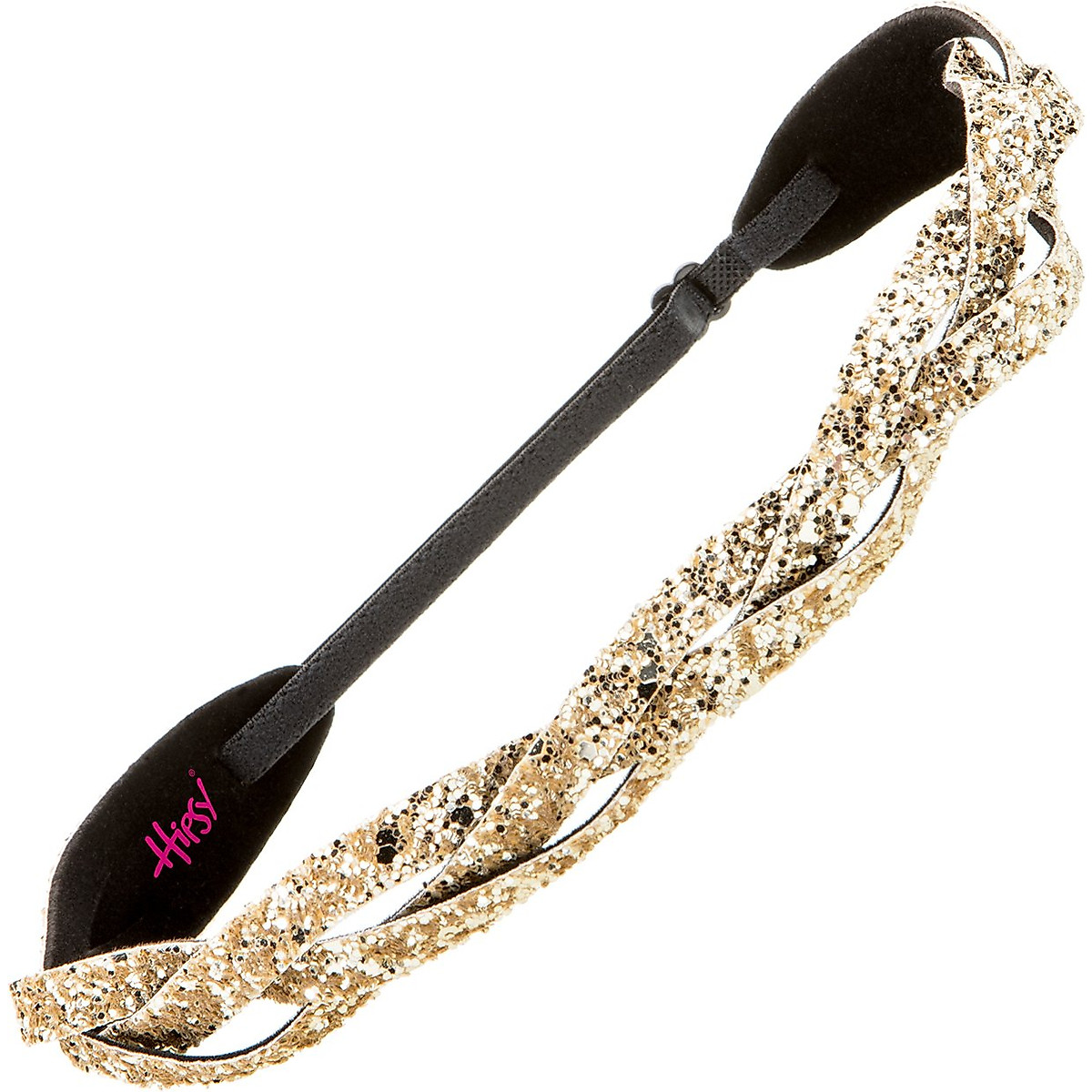 Hipsy Women's Adjustable Cute Fashion Bling Glitter Headband Braid Hairband Multi Pack (3pk Gold/Black/Silver Braided Bling Glitter)
