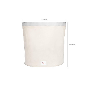 3 Sprouts Large Toy Storage Basket - Durable Kids & Baby Toy Bin with Handles for Toy Basket Storage, Round Hamper for Laundry in Nursery & Playroom, Snowy Owl