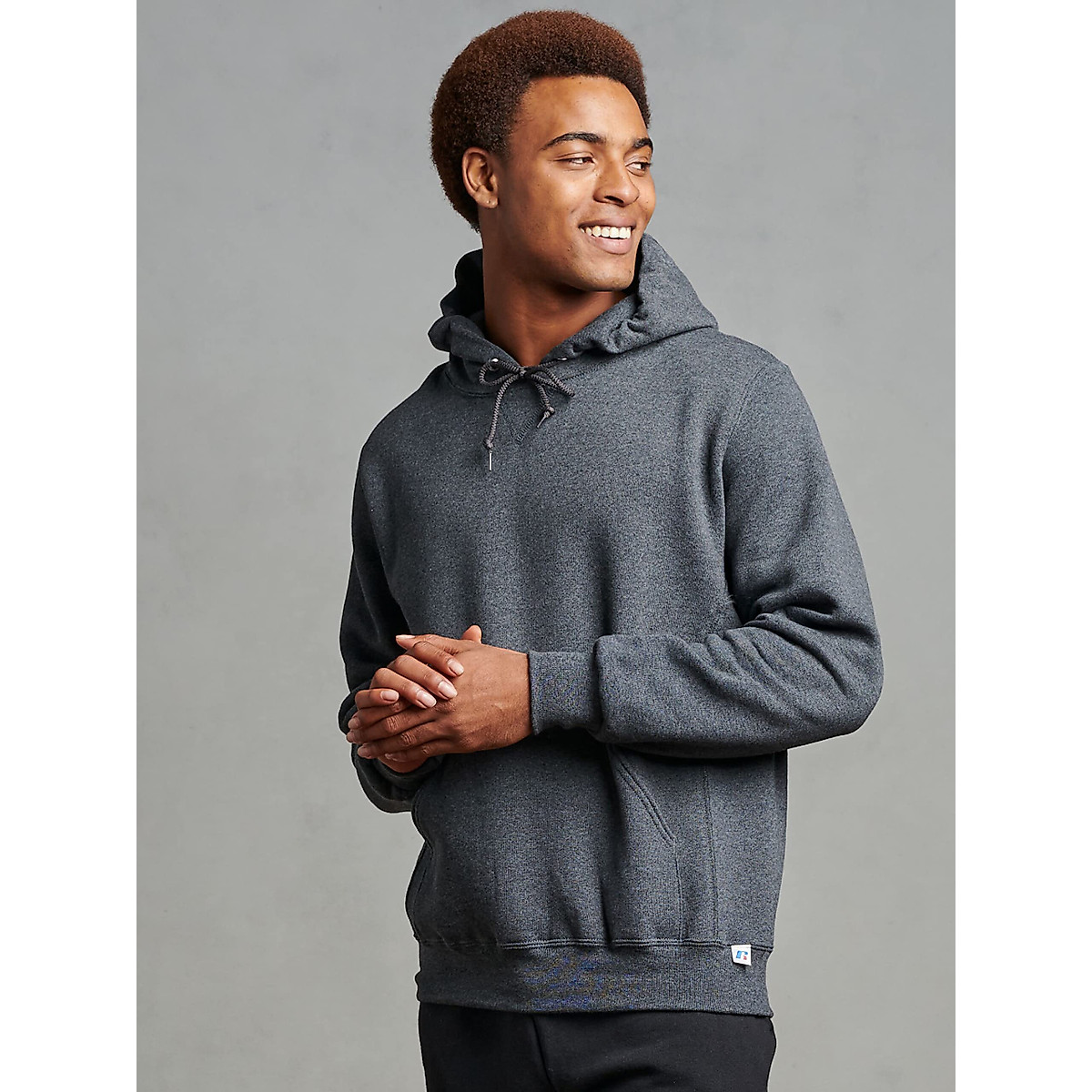 Russell Athletic Men's Dri Power Pullover Fleece Hoodie, Black Heather, X-Large
