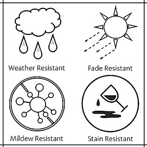 RULU Outdoor/Indoor Set of 2 Wicker Seats U Cushions 19"x19"x4" Patterson Stone, Gray