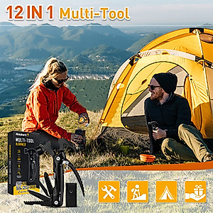 Hinshark Gifts for Men, Hammer Multitool Camping Accessories Cool Gadgets Tools for Men, Birthday Gifts for Him, Men, Dad, Boyfriend, Husband, Grandpa, Fathers Day Gift from Daughter
