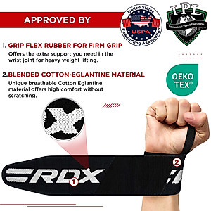 RDX Wrist Wraps for Weightlifting (Pair), IPL USPA Approved, Elasticated 18” Cotton Straps Support with Thumb Loop, Gym Wrap for Weight Lifting Powerlifting Competition Strength Training Bodybuilding