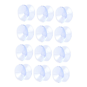 Double Sided Suction Cups, 12pcs Clear Silicone Bumpers Heavy Duty Desk Glass Suction Cups 20mm Double Sided Sucker Pads Bathroom Suction Cup Hooks Small Suction Cups