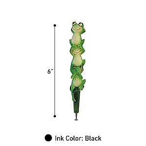 Planet Pens Three Wise Frogs Novelty Pen - Cute Fun & Unique Kids & Adults Ballpoint Pen, Colorful Animal Writing Pen Instrument School & Office Desk Decor