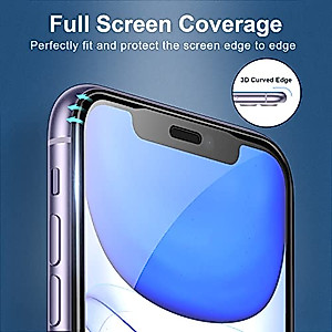 JETech Shatterproof Screen Protector for iPhone 11/iPhone XR 6.1-Inch, Full Coverage Military Grade Diamond Hard Tempered Glass Film with Easy Installation Tool, 2-Pack