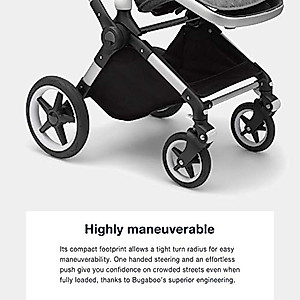 Bugaboo Lynx - The Lightest Full-Size Baby Stroller - All-Terrain with an Effortless Push and One-Handed Steering - Compatible with Bugaboo Turtle One by Nuna Car Seat - Alu/Blue Mélange