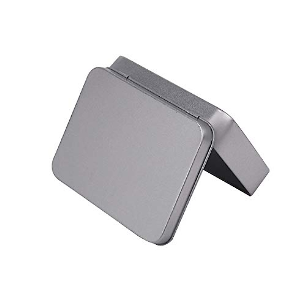 lasenersm 4 Pieces Rectangular Empty Hinged Tin Box Containers Hinged Metal Storage Container for Home Storage or Outdoor Active Storage 4.52 x 3.34 x 0.86 Inch