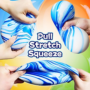 Giant Stress Balls for Kids and Adults - Jumbo Dough Balls Squishy Fidget Toy - Pull, Stretch and Squeeze Stress Ball Squishy Toys, Soft Dough Ball for Relax, Focus, Anxiety Relief (Blue)